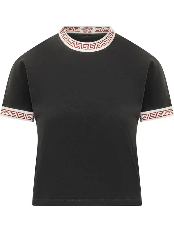 Versace Greek Oasis Graphic T-shirt - Black