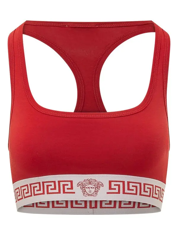 Versace Organic Cotton Bra-style T-shirt - Rosso/bianco