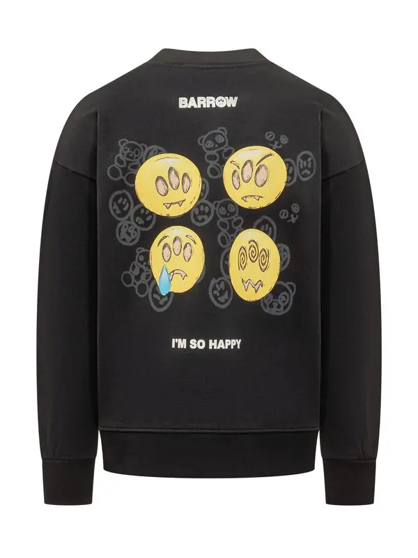 BARROW Embroidered Emoji Sweatshirt - Nero