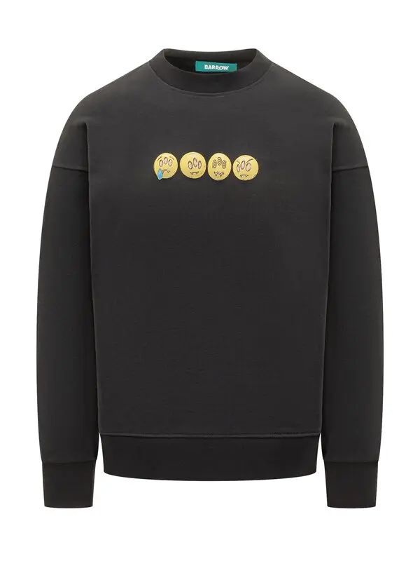 BARROW Embroidered Emoji Sweatshirt - Nero