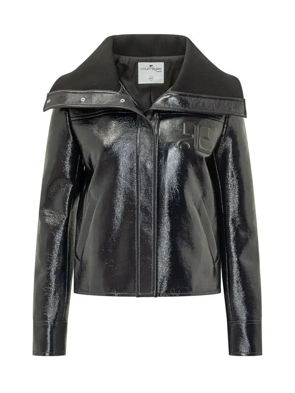 COURREGES High-collar Jacket - Navy