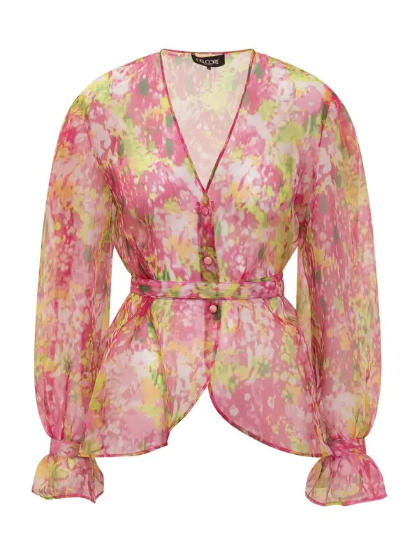 DEL CORE Cocoon Mini Silk Blouse