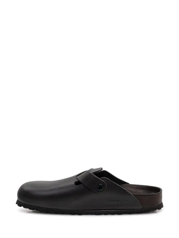 BIRKENSTOCK Exquisite Leather Sabot With Theterale Buckle - Black
