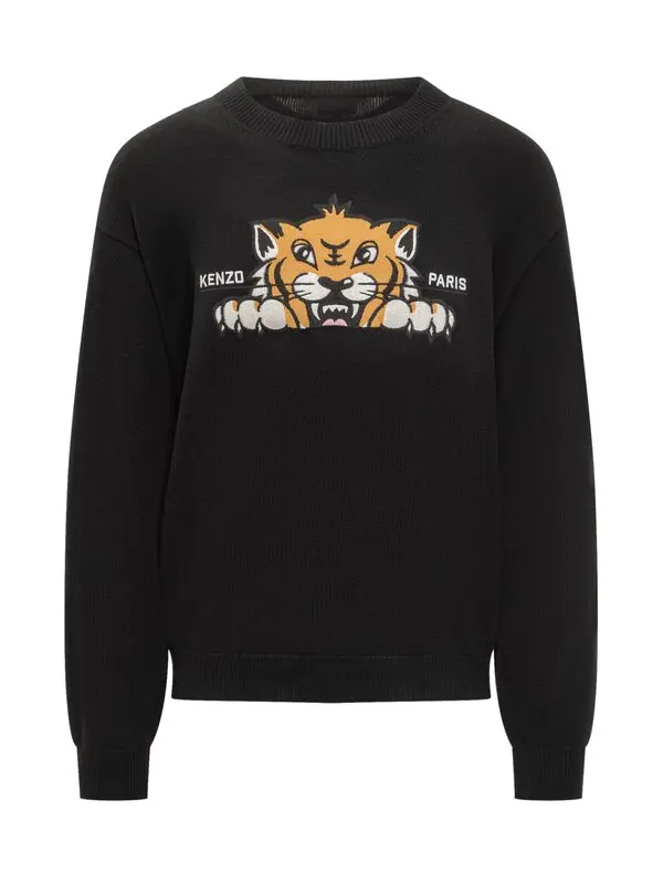 Kenzo Iconic Tiger Design Pullover - Black