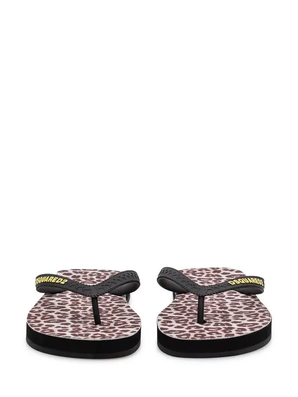 Dsquared2 Stylish Animal Print Logo Sandals - Maculato-nero