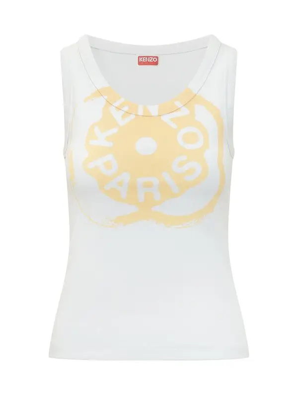 Kenzo Graphic Print Sleeveless Top - White