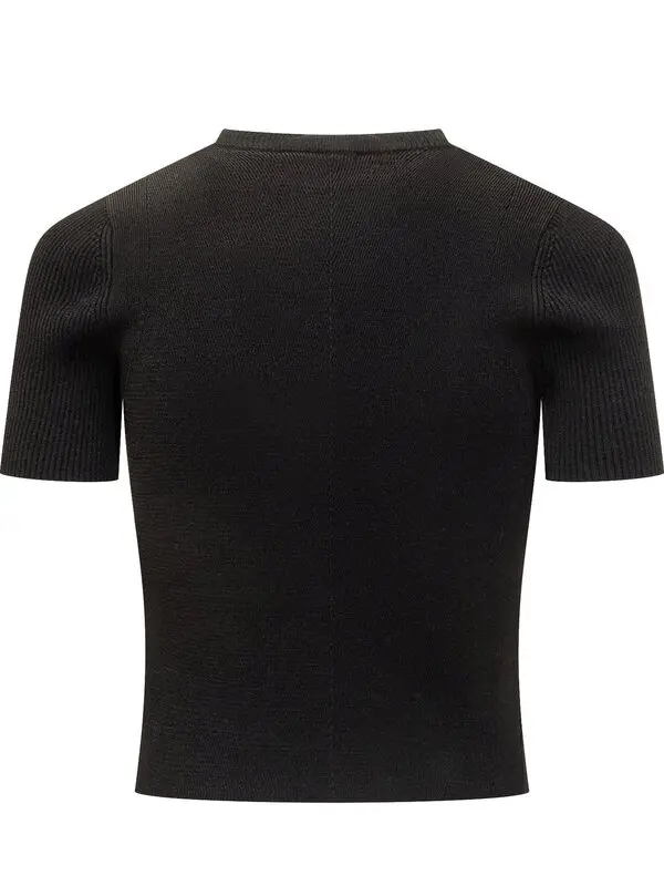DIESEL® Fitted Front Logo Top - Nero