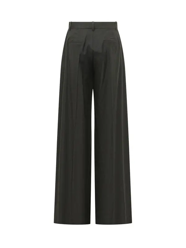 LE SULLY STUDIO Ample Drape Wool-blend Trousers With Creased Detail
