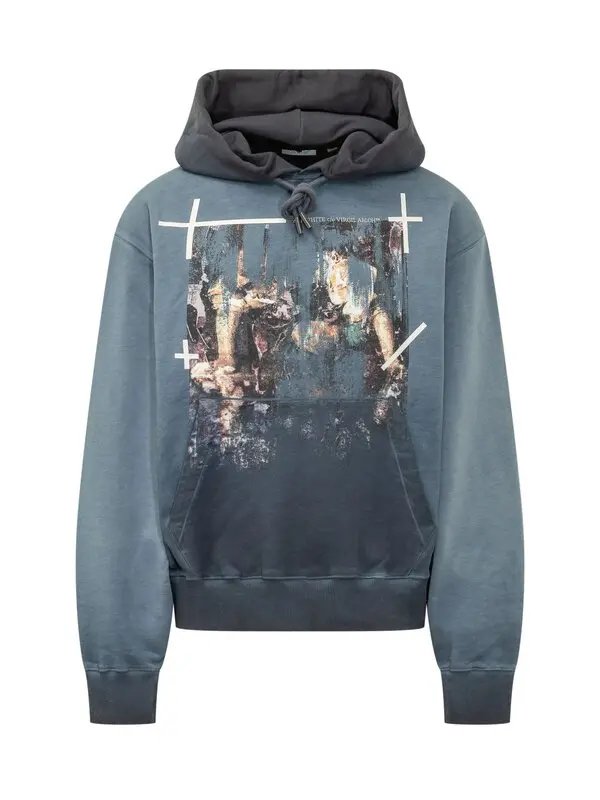 Off-White Ribbed Narciso Hoodie - Cloud Blue Graphite