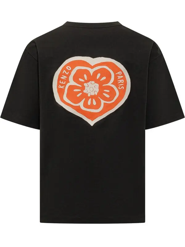 Kenzo Heart Print Graphic T-shirt - Black