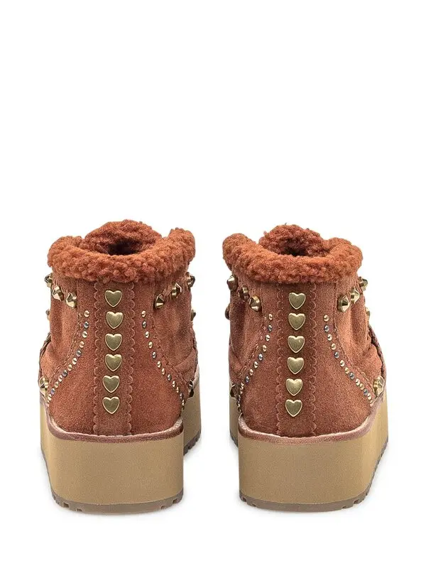 Kurt Geiger Chic Leather Ankle Boots With Studded Detail - Tan