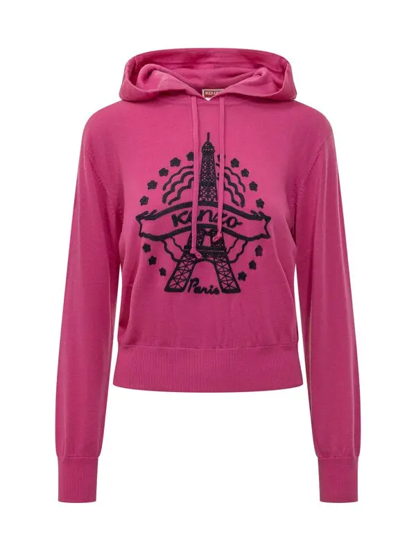 Kenzo Eiffel Tower Hoodie - Carmine