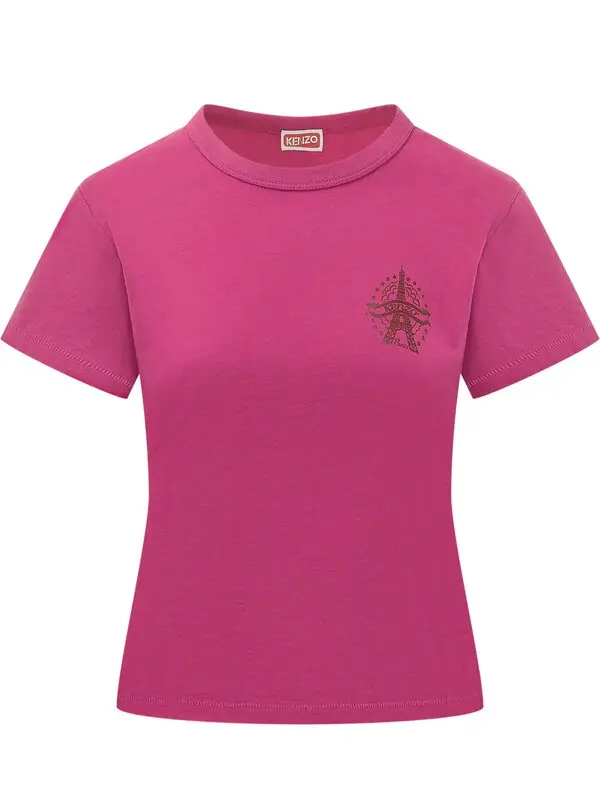 Kenzo Eiffel Tower Graphic T-shirt - Carmine