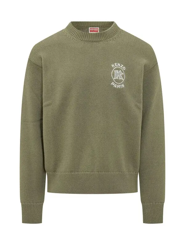 Kenzo Emblem Knit Jumper - Kaki