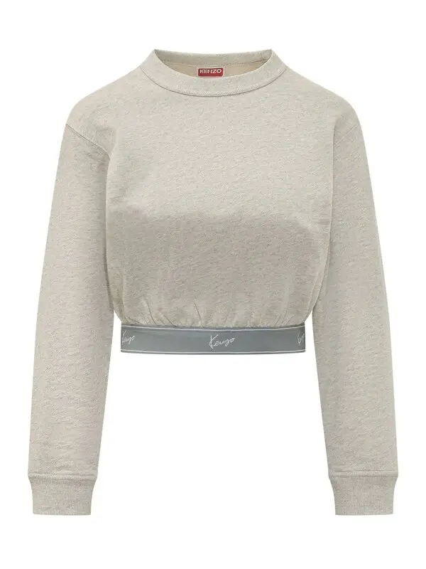 Kenzo Cropped Sweatshirt - Pale Grey