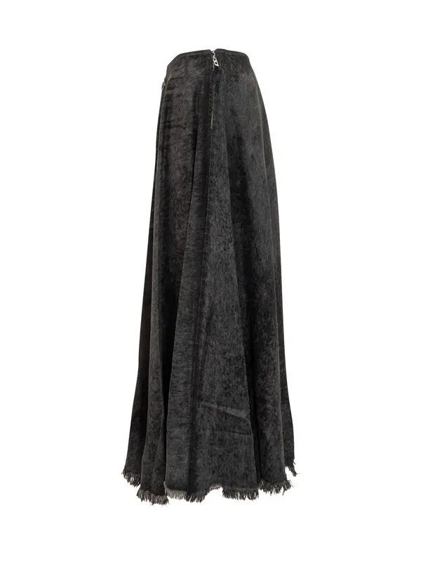 DIESEL® Chic Longuette Skirt In Soft Fabric - Nero