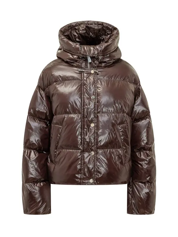 Pinko Padded Quilted Down Jacket - Marrone Testa Moro