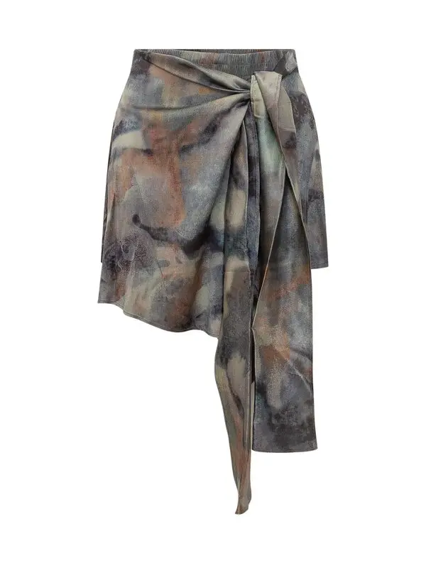 DIESEL® Draped Mini Skirt With Artistic Details