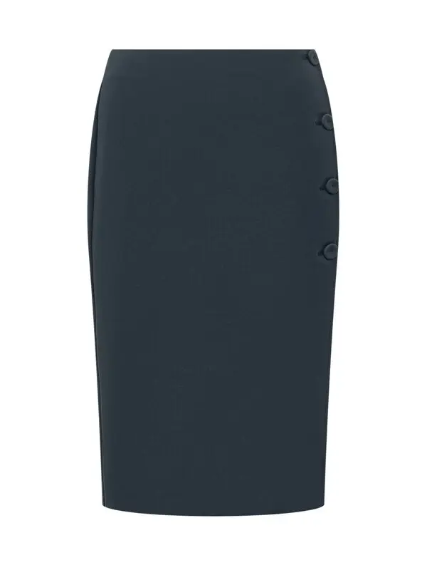 Pinko Button Detailed Midi Skirt - Blu Iride
