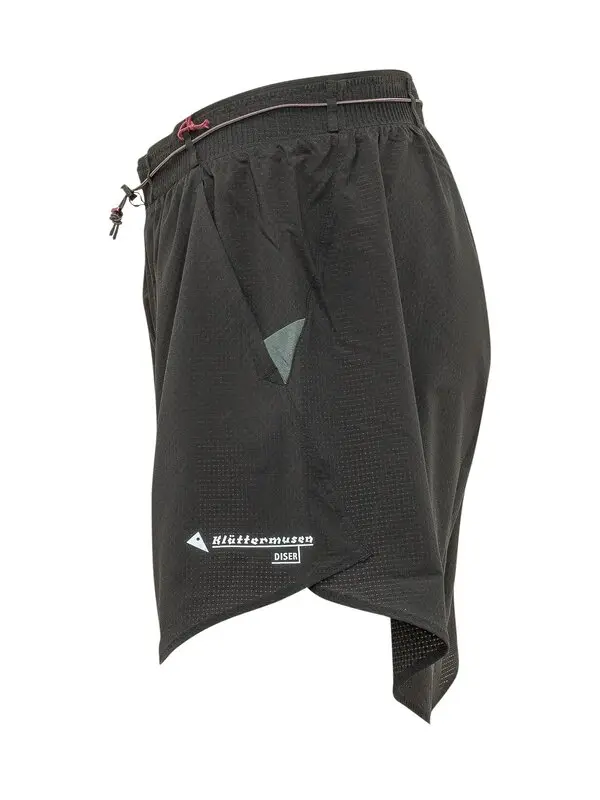 KLATTERMUSEN Technical Mini Shorts With Elastic Waist And Drawstring - Black