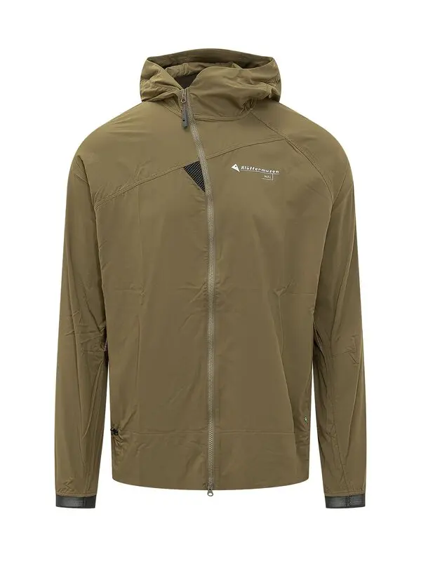 KLATTERMUSEN Lightweight Zip-front Jacket With Hood - Olive