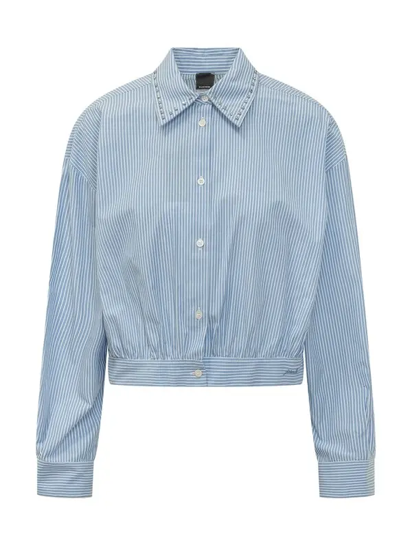 Pinko Cotton Button-up Shirt - Bianco/azzurro