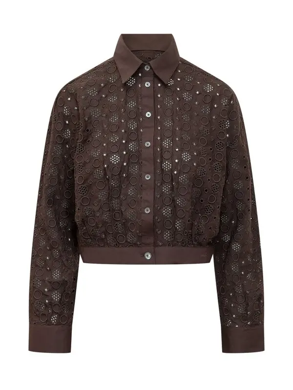 Pinko Embroidered Cut-out Detail Mini Shirt