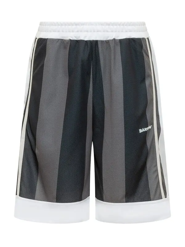 BARROW Striped Mesh Bermuda Shorts - Nero