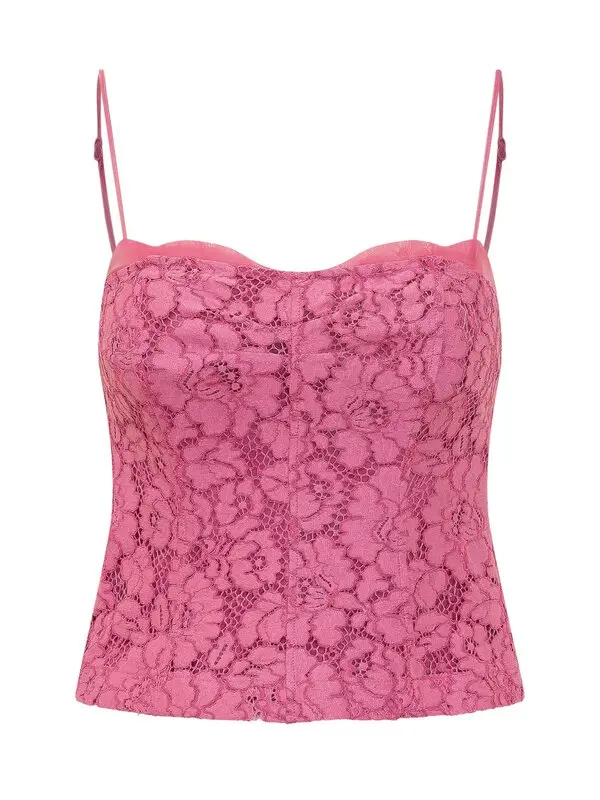 Pinko Lace Bustier Top - Rosa Ibis