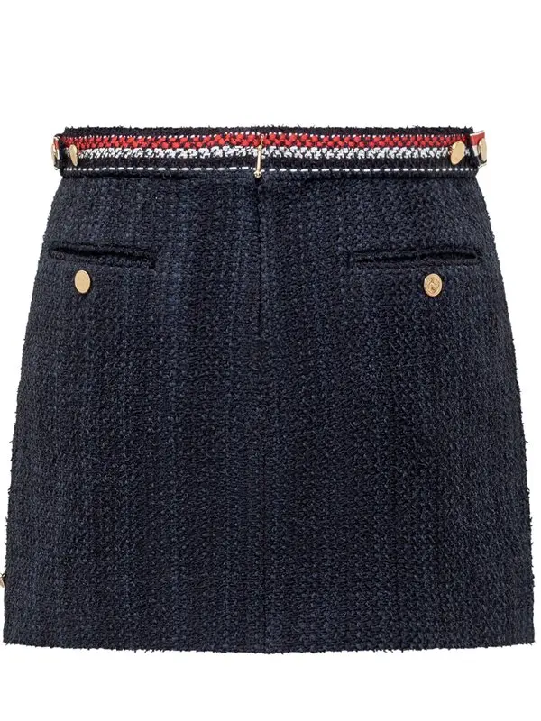 Thom Browne Tweed Mini Skirt With Rwb Detail