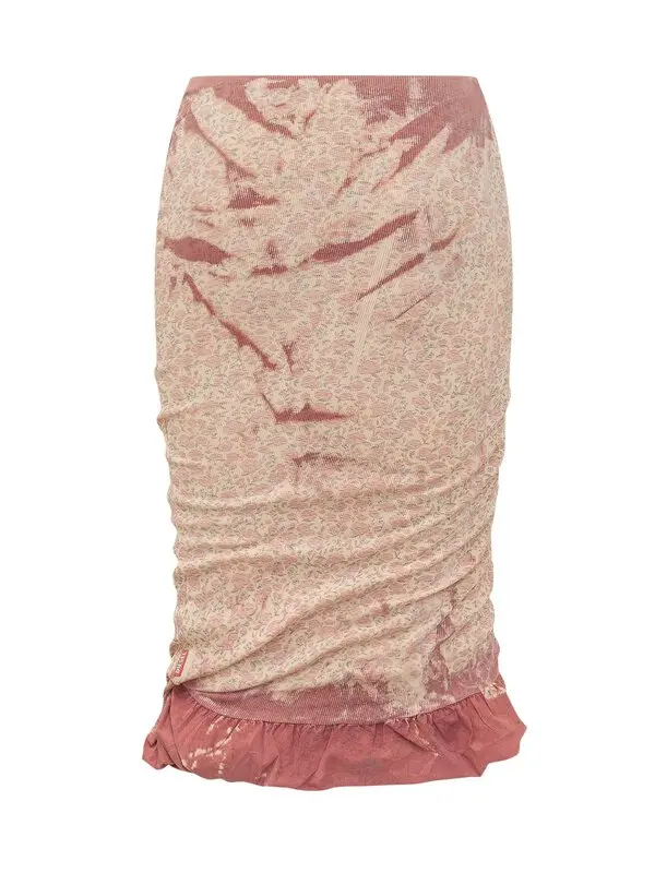 DIESEL® Stylish Midi Skirt With Ruffled Hem