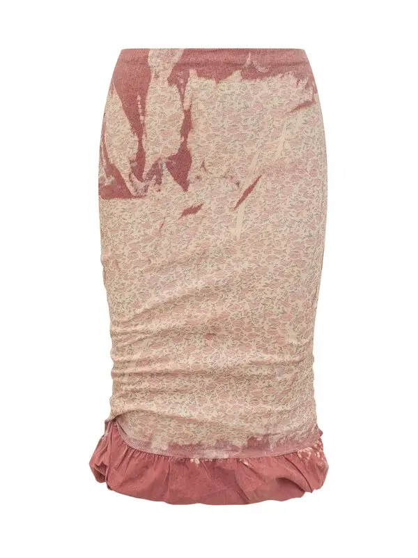 DIESEL® Ruffled Midi Skirt - Multicolor