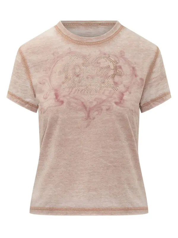DIESEL® Embellished T-shirt - Rosa