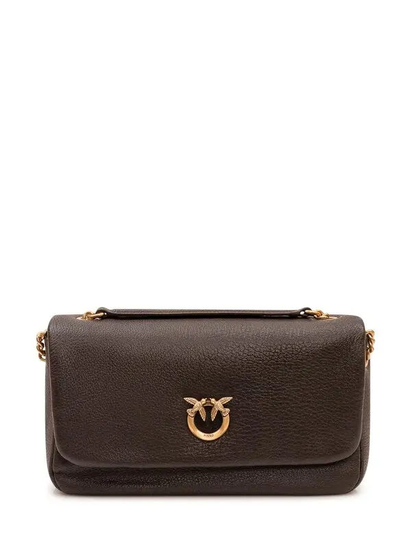 Pinko Soft Horizontal Chain Handbag With Click Closure - Marasca