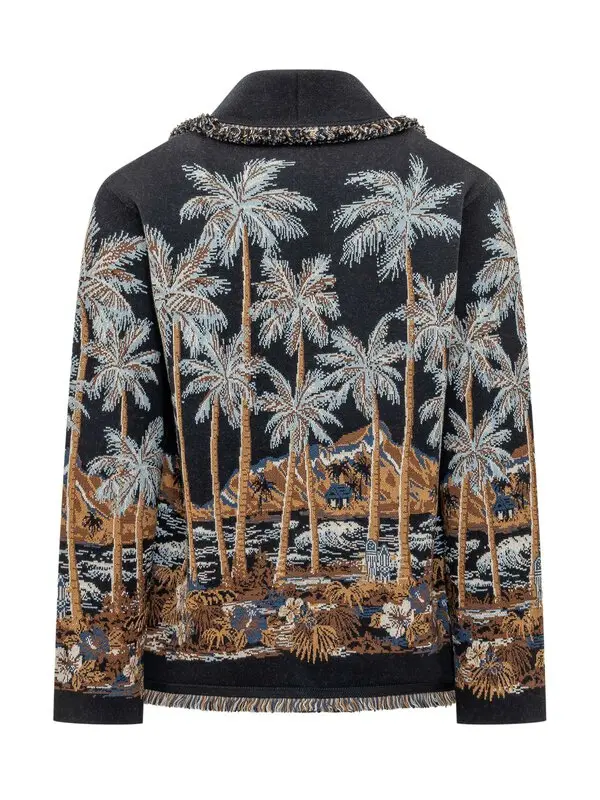 Alanui Diamond Head Knit Cardigan - Navy Blue