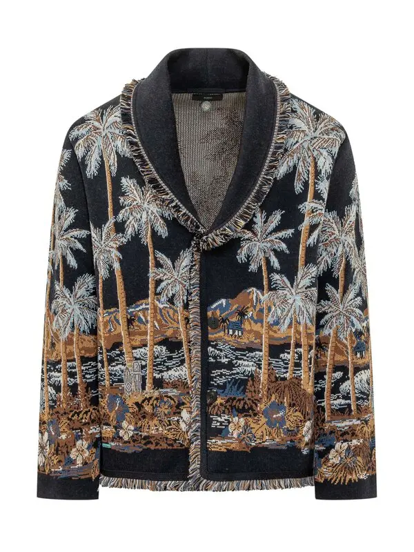 Alanui Diamond Head Knit Cardigan - Navy Blue