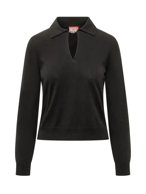 DIESEL® Long Sleeve Collared Top - Nero