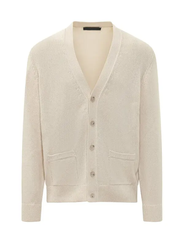 BOSS BY BECKHAM Button Detail Cardigan - Natural