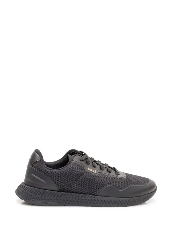 BOSS Titanium Sneakers With Insert Design - Black
