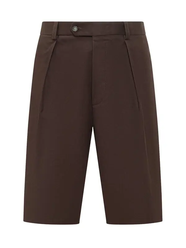 BOSS BY BECKHAM Tailored Cotton Shorts - Medium Brown