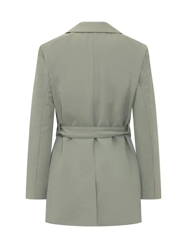 Calvin Klein Bthezer Mini Blazer With Belt And Rever - Shadow