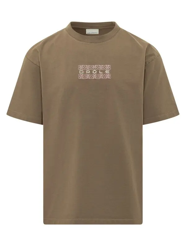 Drole De Monsieur Ornate Detail T-shirt - Kaki
