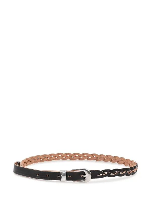 Our Legacy Bicolor Intrecciated Leather Belt - Black Leather