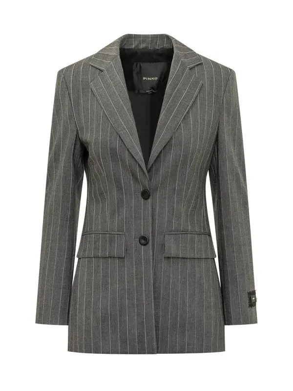 Pinko Gilia Wool Blazer Jacket - Mult.grigio Rosa