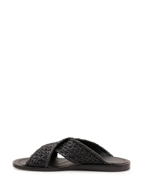 Dolce & Gabbana Raffia Detail Sandal - Nero/nero
