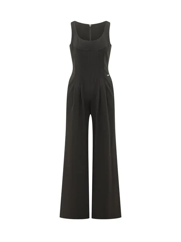 Calvin Klein Sleeveless Wide Leg Jumpsuit - Black