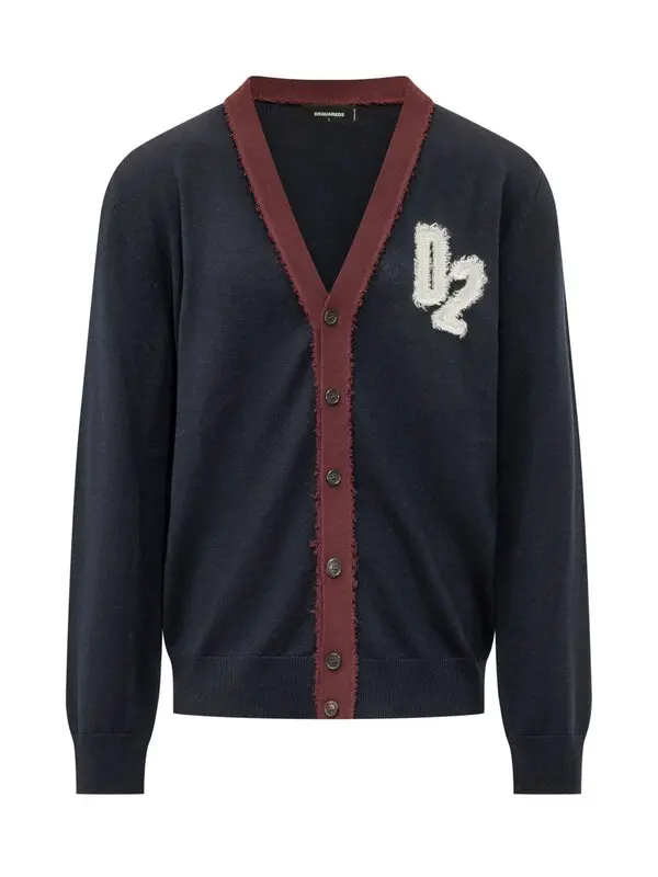Dsquared2 Wool Cardigan - Navy Blue