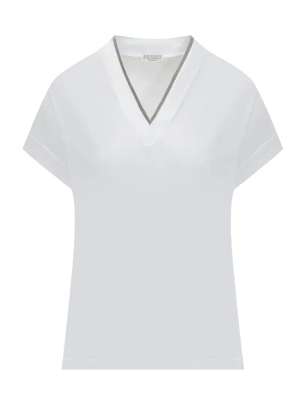Brunello Cucinelli V-neck Top - Bianco