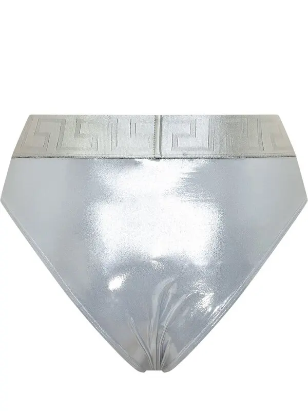 Versace Metallic Mini Slip Bikini - Silver