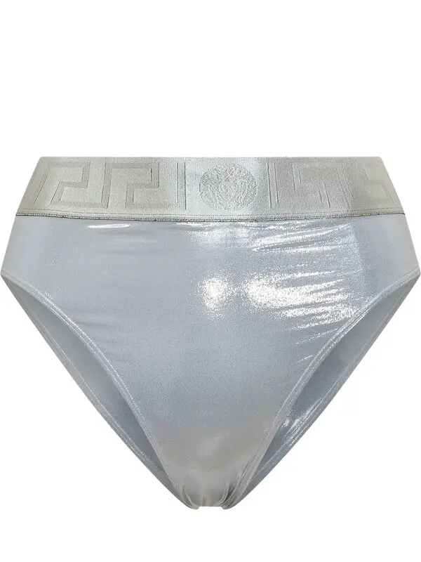 Versace Metallic Mini Slip Bikini - Silver